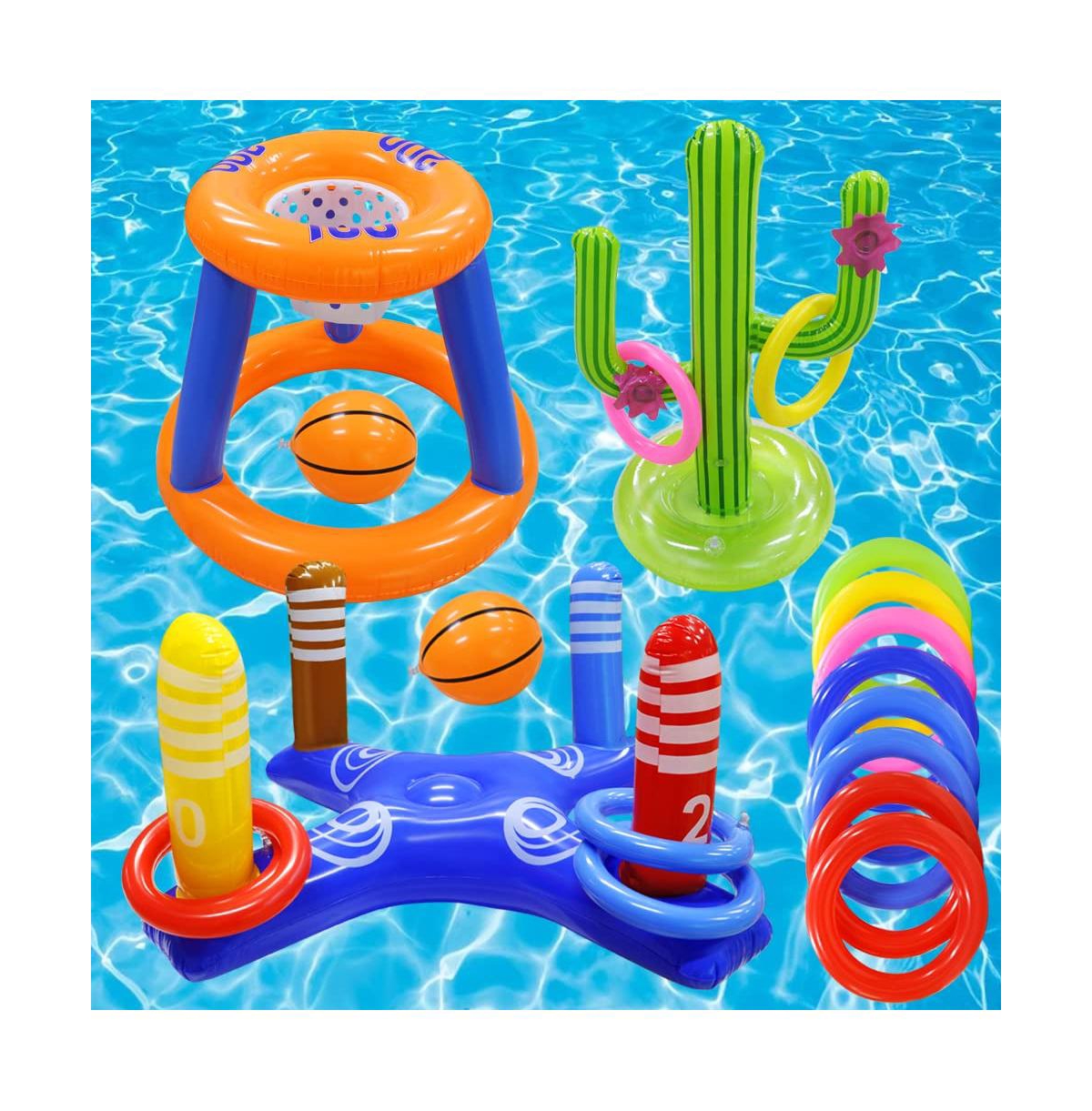 Click here for Gnuadz Pools Basketball Hoop Inflatable Ring Toss... prices