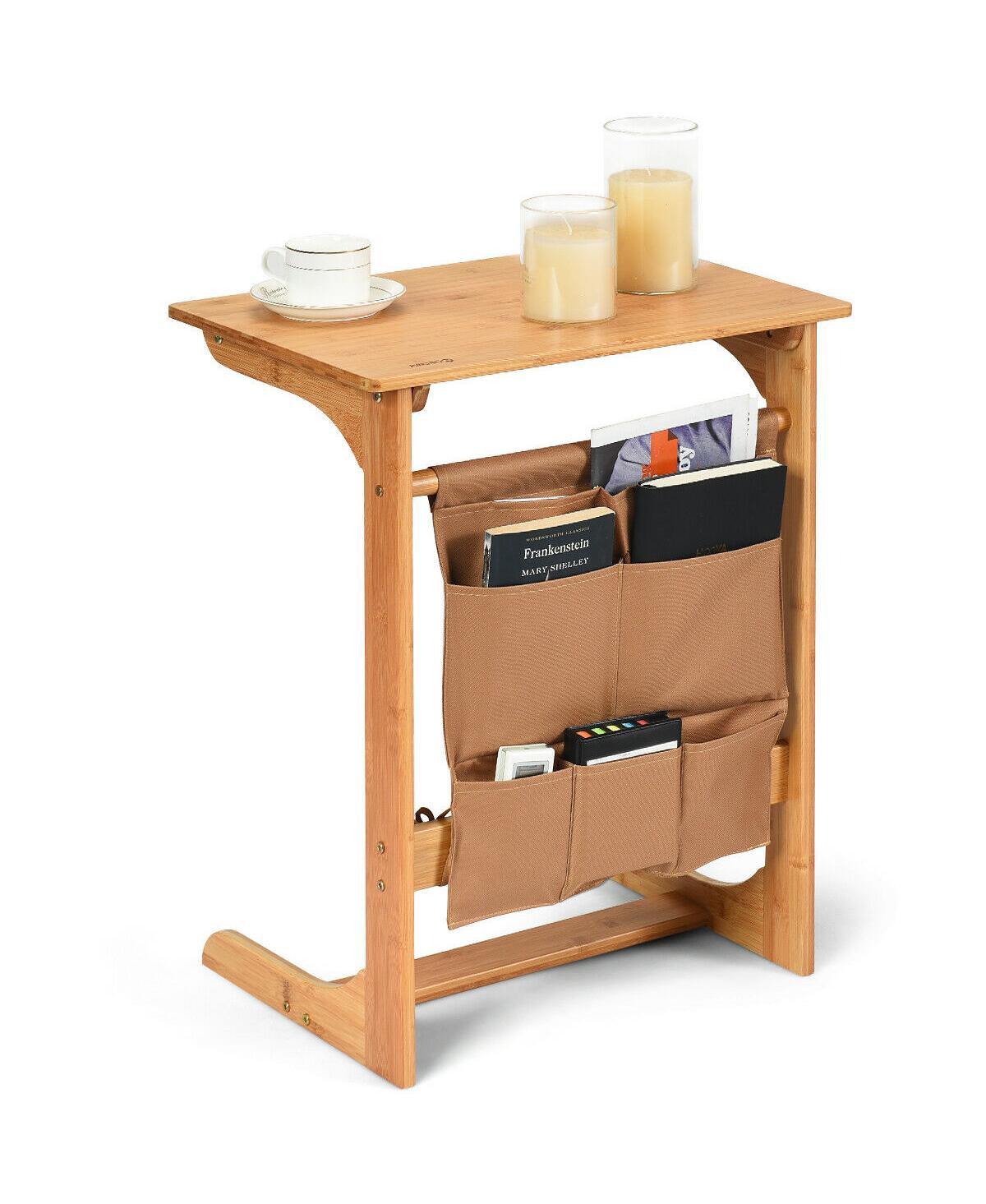Click here for Gymax Bamboo Sofa Table Laptop Desk Coffee Snack E... prices