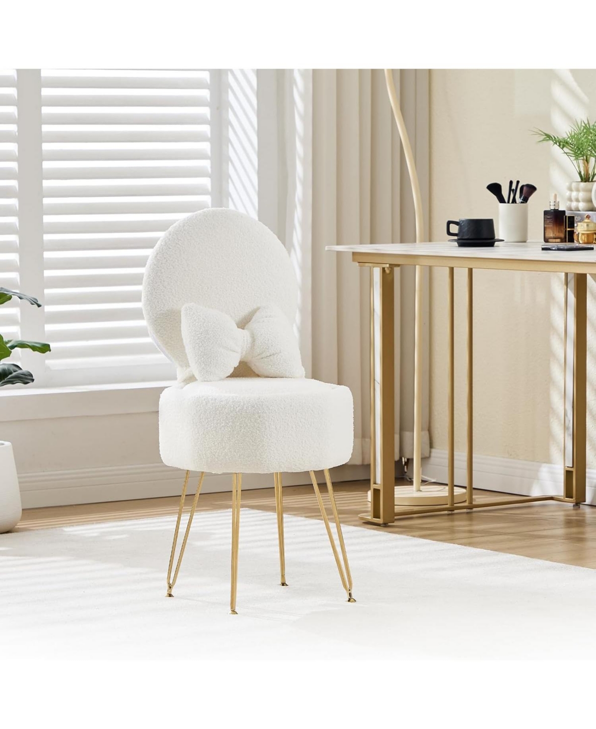 Click here for homfan Vanity Stool Chair with Pillow  Foldable Ba... prices