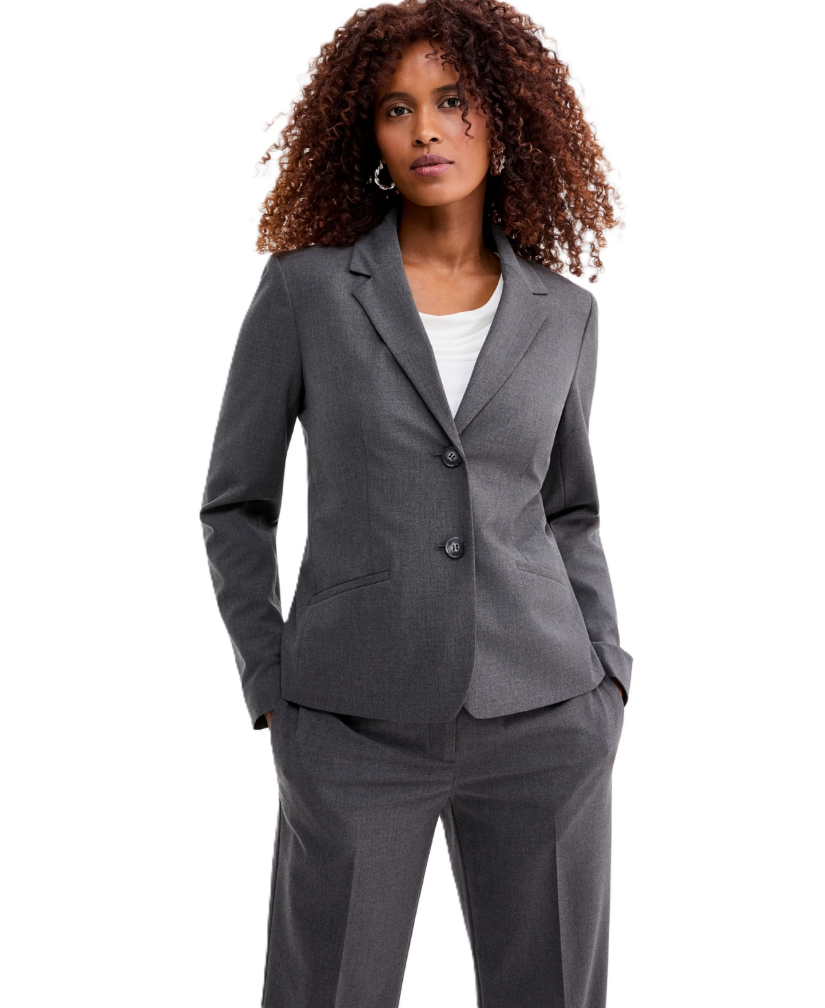Click here for Kasper Petite Two-Button Notched-Collar Blazer - C... prices