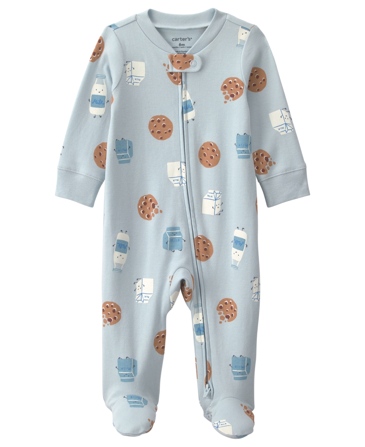 Click here for Carters Baby Boys Milk and Cookies Cotton 2-Way Zi... prices