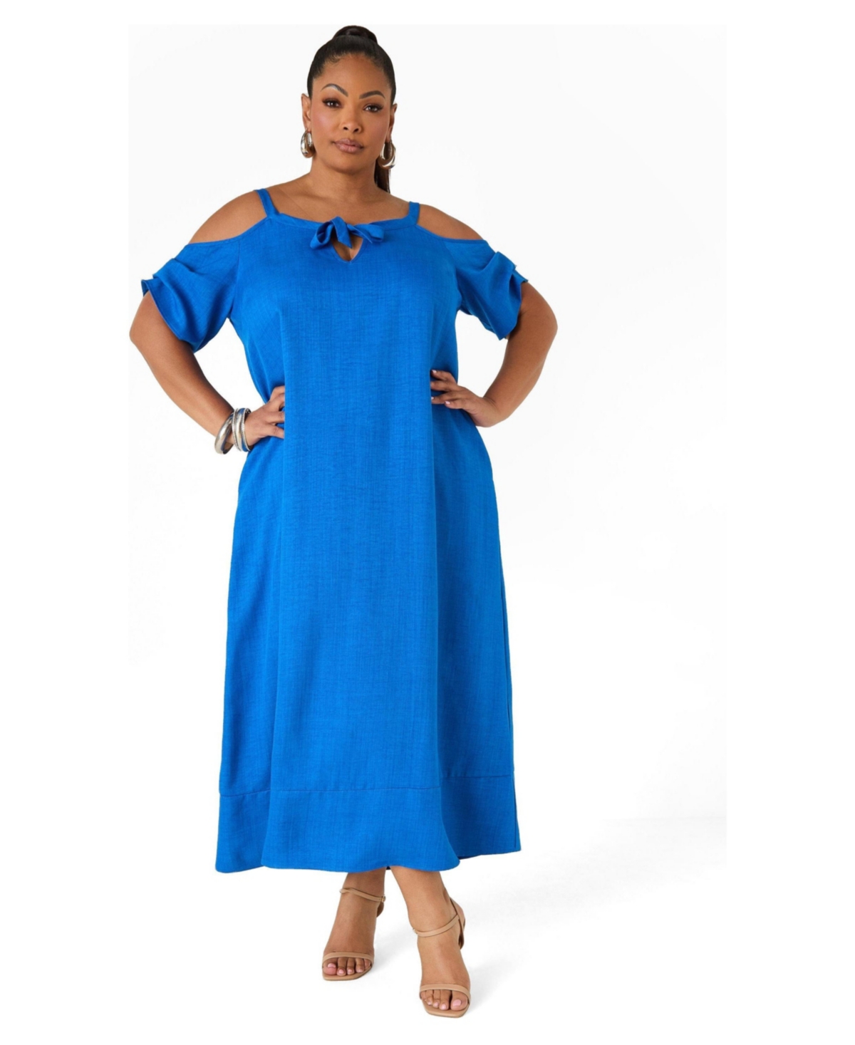 Click here for Ashley Stewart Womens Cold Shoulder Maxi Dress - B... prices