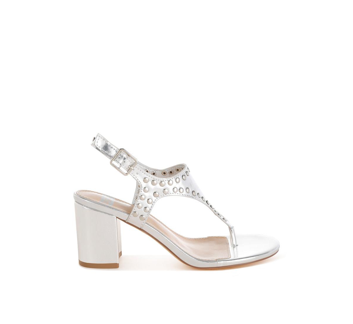 Click here for Chan Metallic Studded Statement Heels - Silver prices