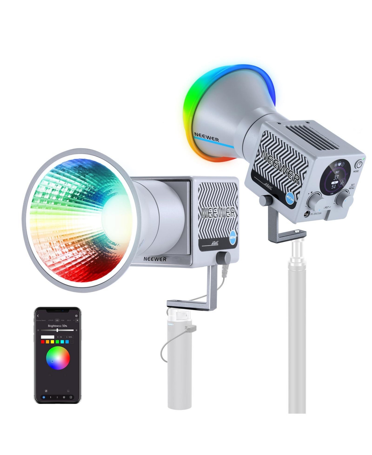 Click here for Neewer HS60C Led Video Light with 60W  8700Lux  65... prices