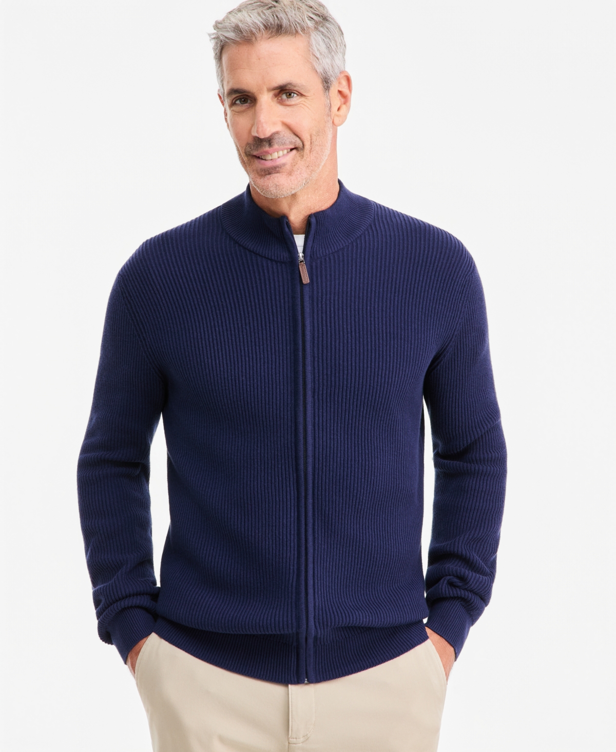 Click here for Club Room Mens Refined Cardigan Stitch Zipper Swea... prices