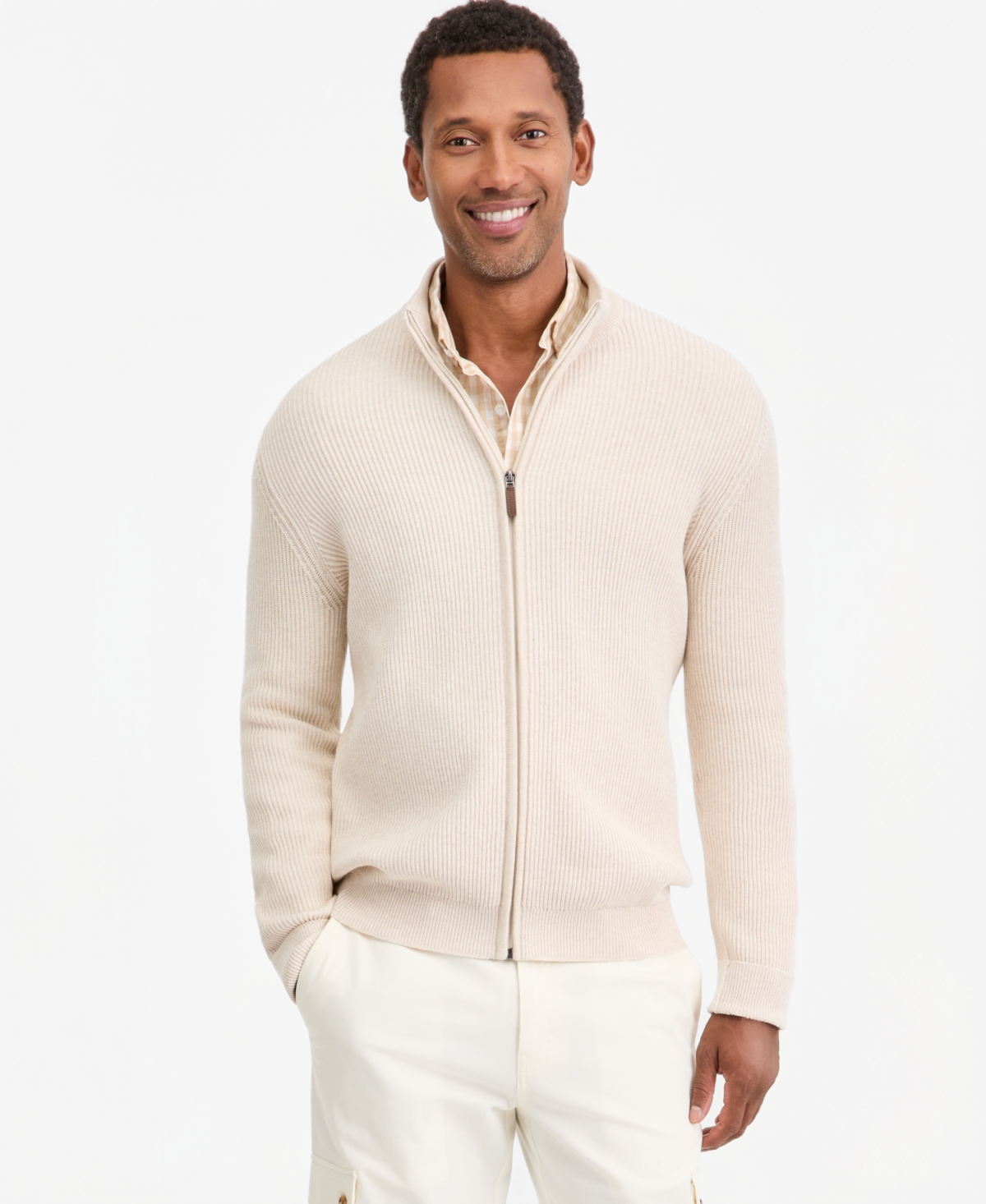 Click here for Club Room Mens Refined Cardigan Stitch Zipper Swea... prices