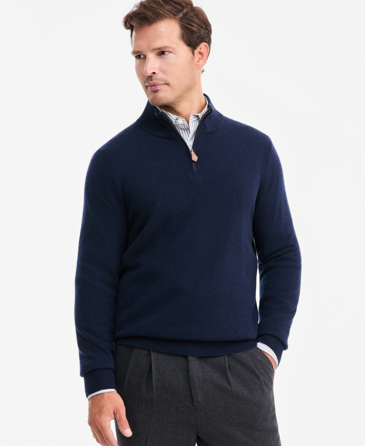 Click here for Club Room Mens Cashmere Quarter-Zip Sweater  Creat... prices