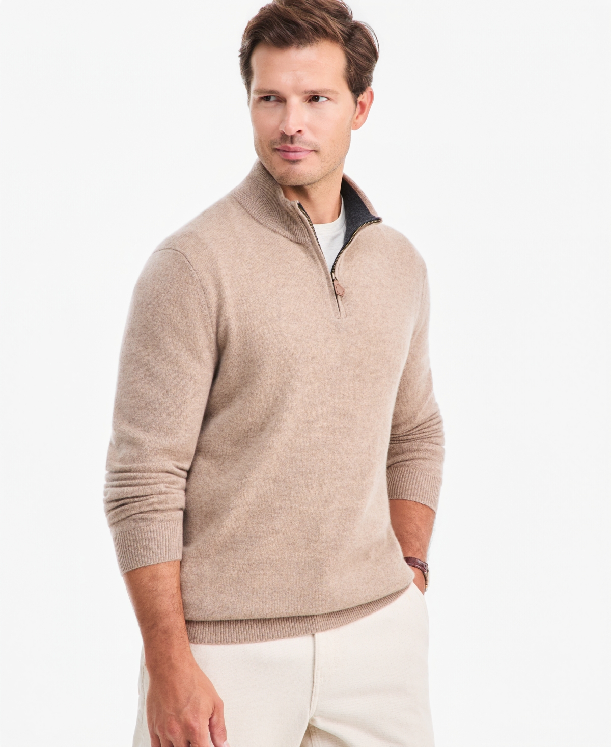 Click here for Club Room Mens Cashmere Quarter-Zip Sweater  Creat... prices