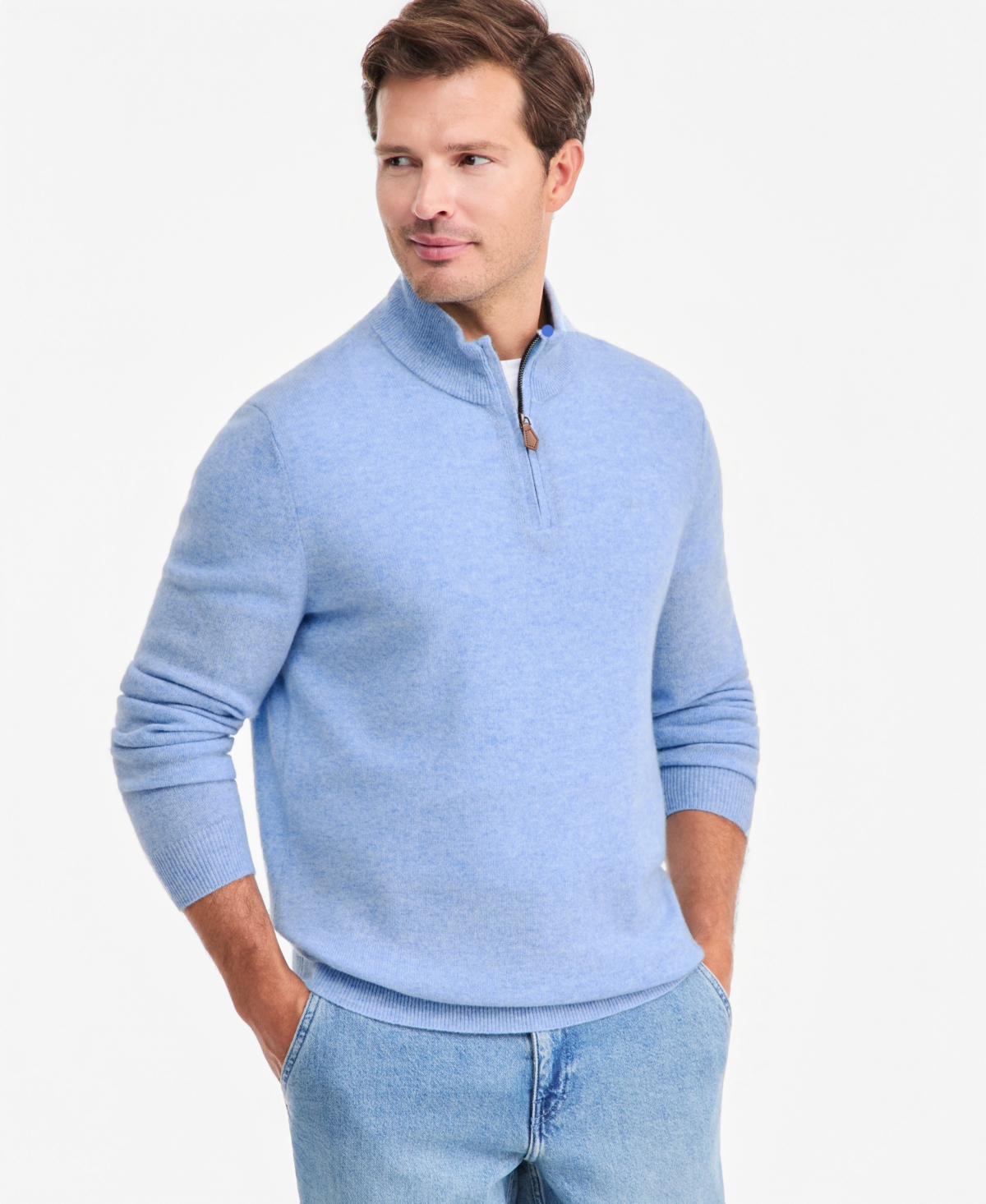 Click here for Club Room Mens Cashmere Quarter-Zip Sweater  Creat... prices