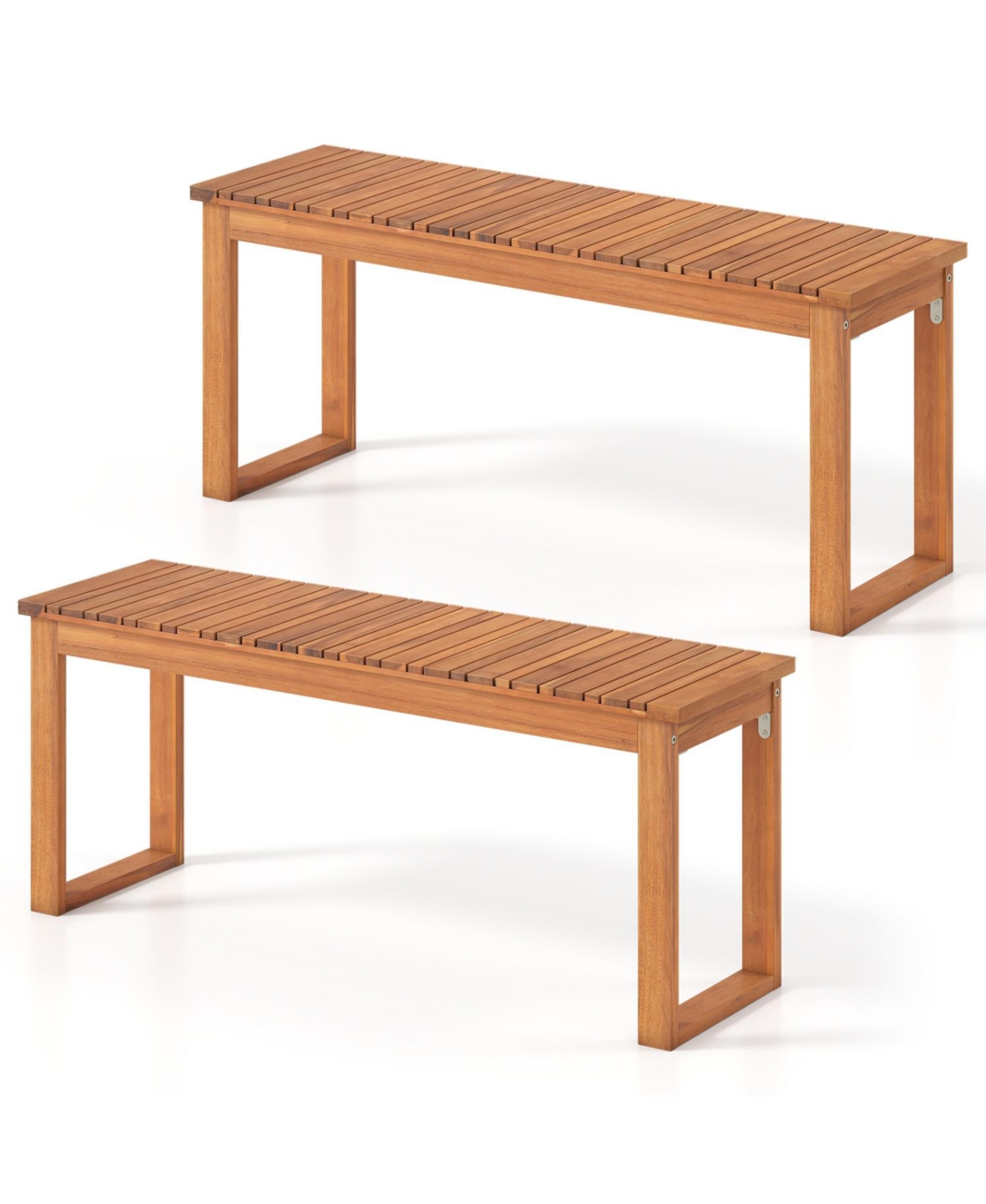Click here for Slickblue Acacia Wood Patio Bench Set of 2 for Fro... prices