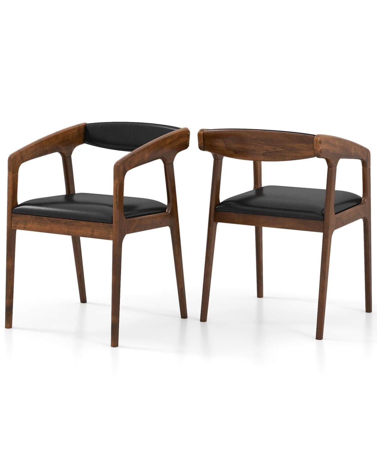 Click here for Gymax Set of 2 Accent Chairs Pu Leather Upholstere... prices