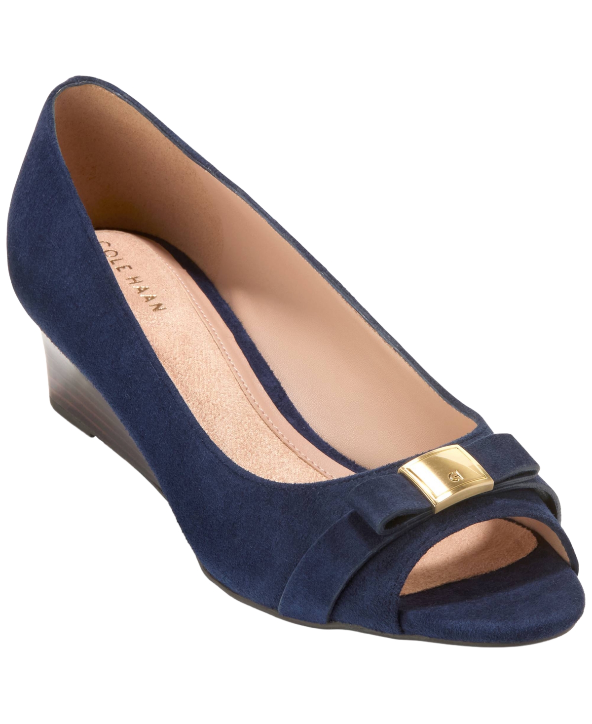 Click here for Cole Haan Womens Go-To Malta Leather Bow Peep Toe... prices