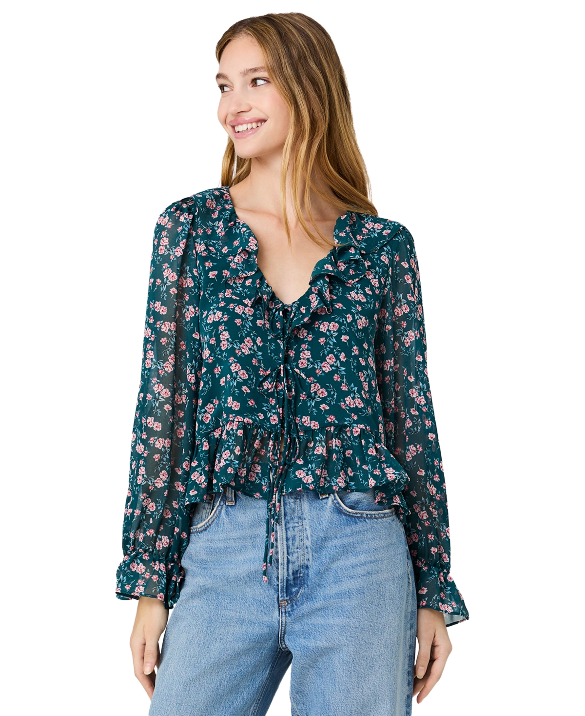 Click here for French Connection Womens Marina Tie-Front V-Neck T... prices