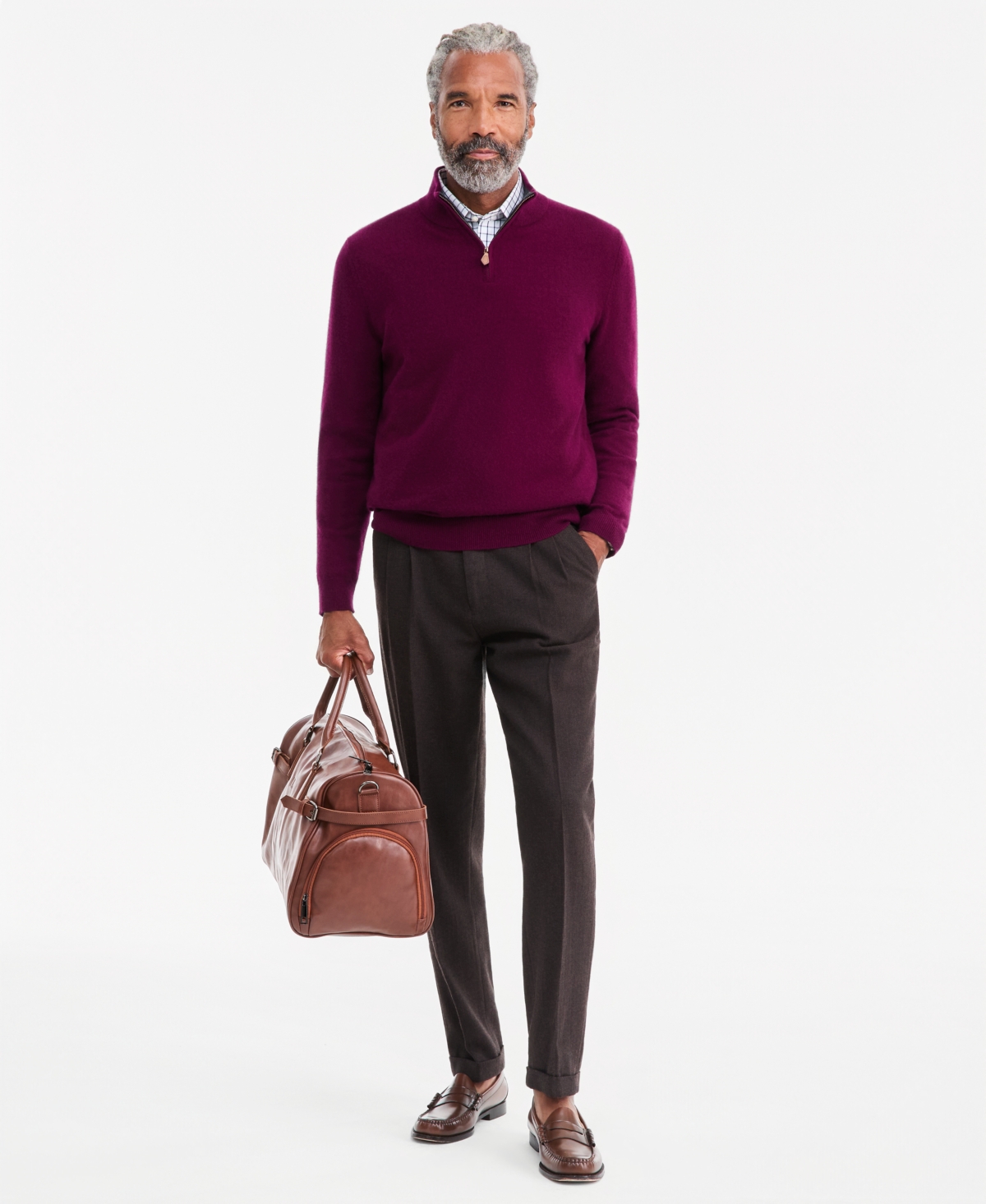 Click here for Club Room Mens Cashmere Quarter-Zip Sweater  Creat... prices