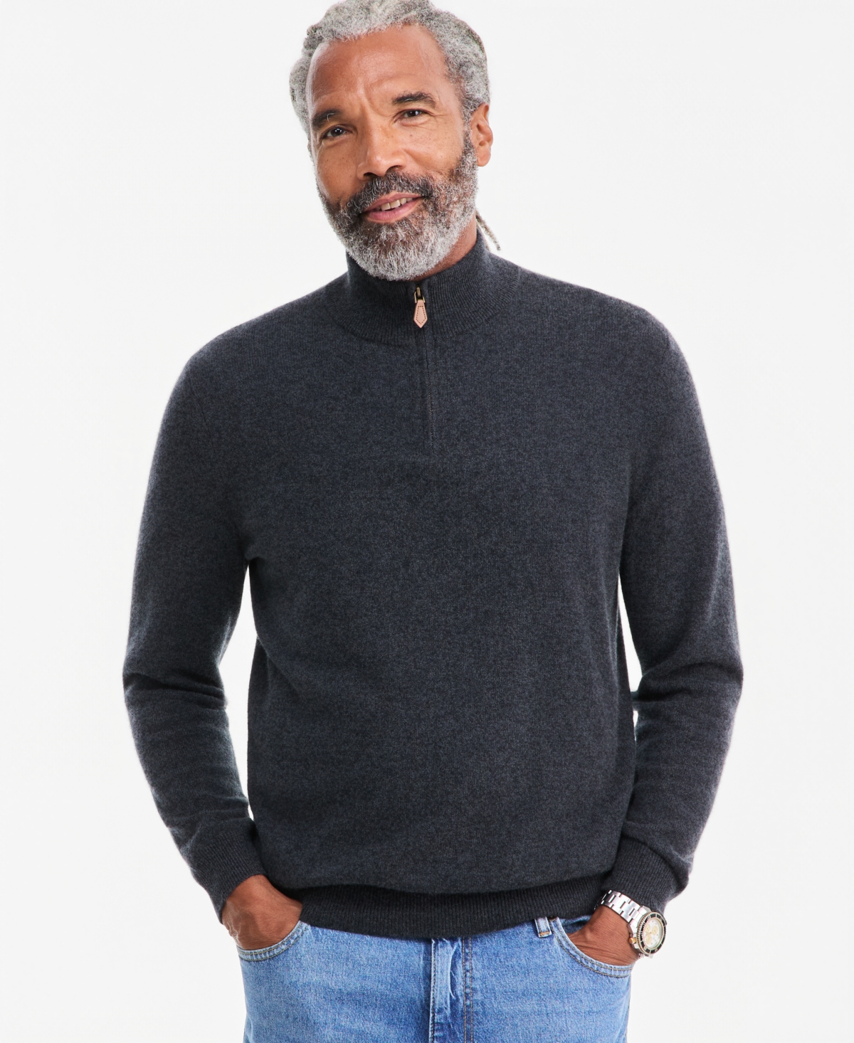 Click here for Club Room Mens Cashmere Quarter-Zip Sweater  Creat... prices