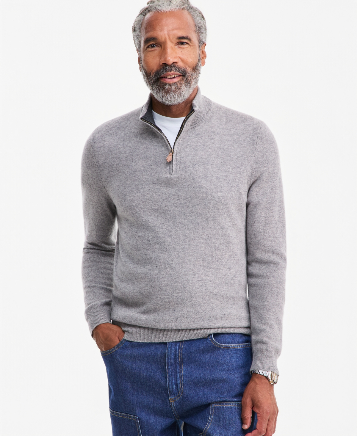 Click here for Club Room Mens Cashmere Quarter-Zip Sweater  Creat... prices