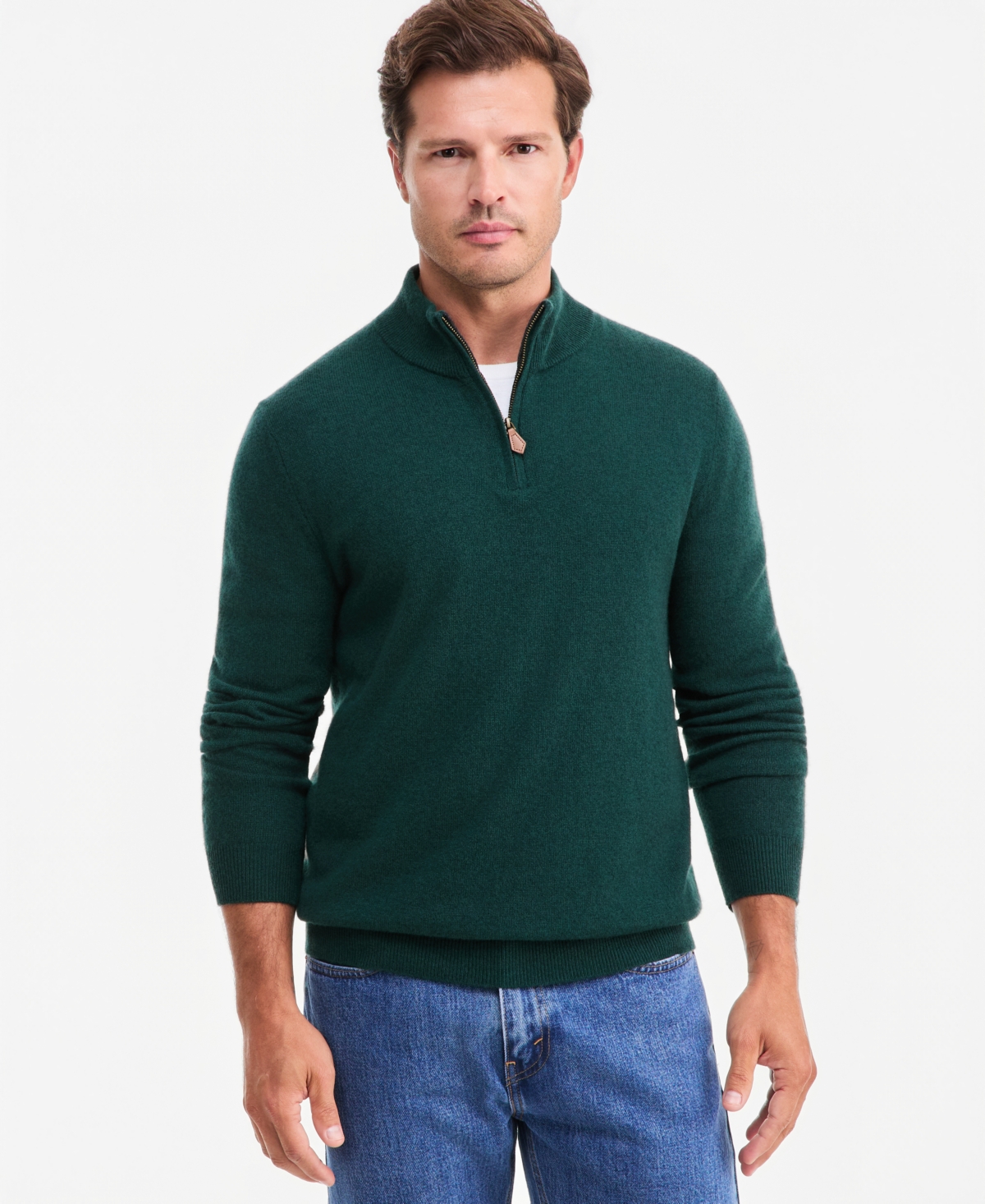 Click here for Club Room Mens Cashmere Quarter-Zip Sweater  Creat... prices