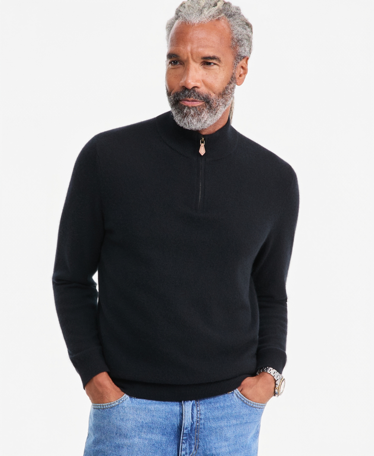 Click here for Club Room Mens Cashmere Quarter-Zip Sweater  Creat... prices