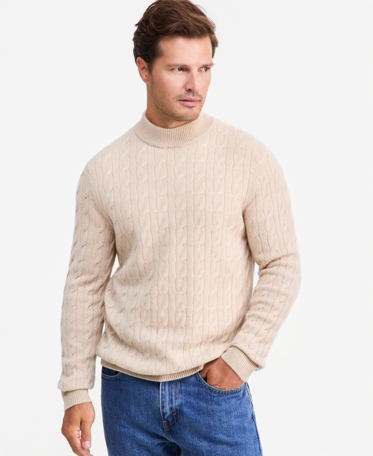 Click here for Club Room Mens Premium Cashmere Cable-Knit Turtlen... prices