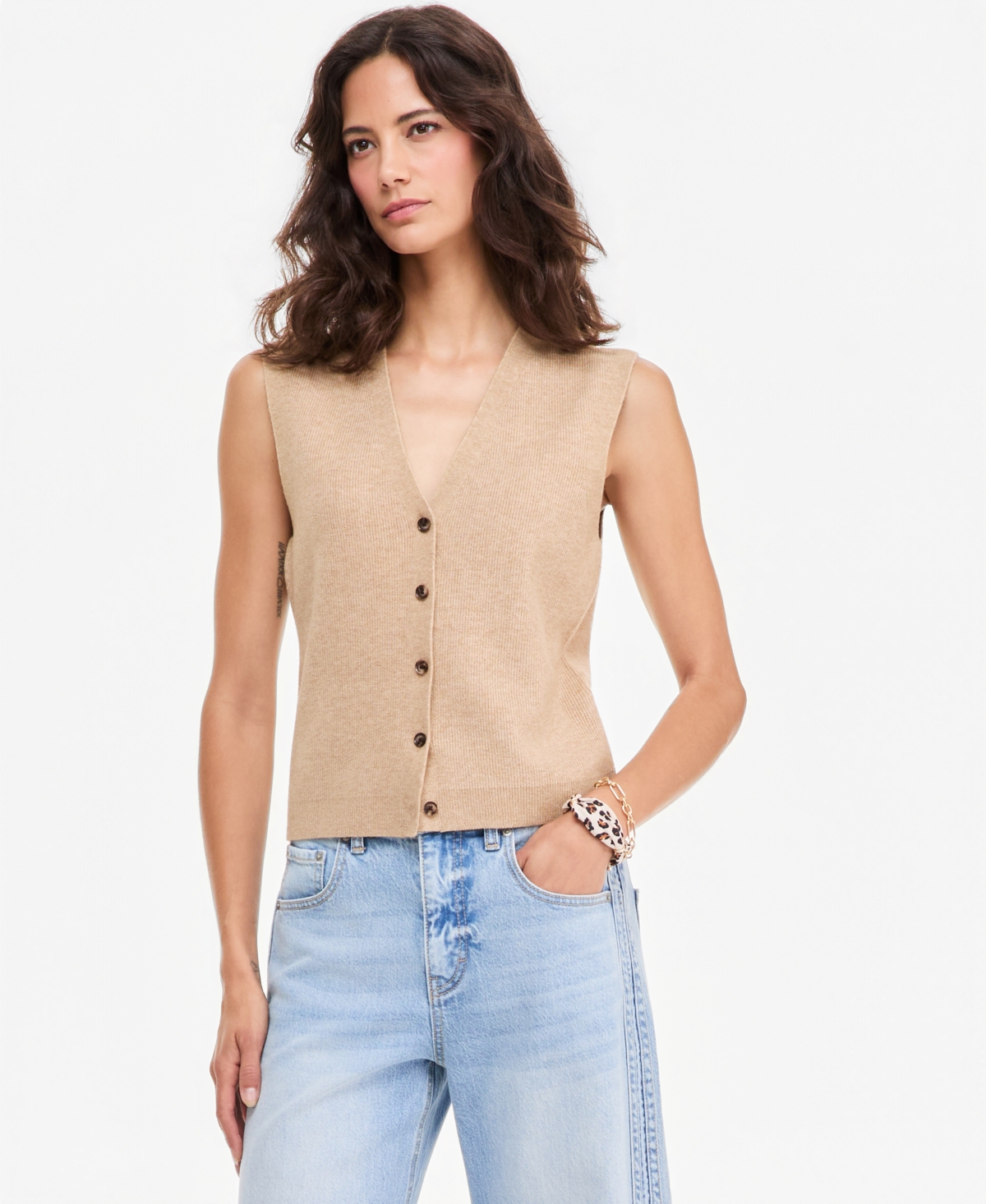 Click here for On 34th Womens V-Neck Button-Front Sweater Vest... prices