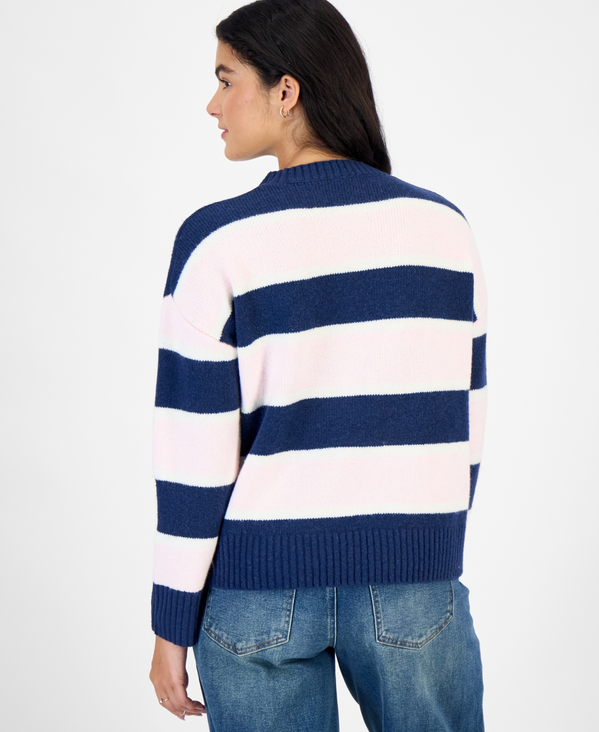 Click here for Hippie Rose Juniors Stripe Oversized Crewneck Drop... prices