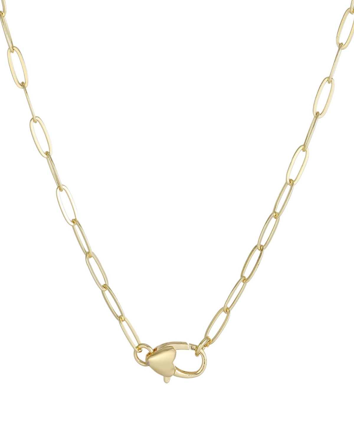 Click here for Adornia Gold Heart Lock Paperclip Chain Necklace -... prices