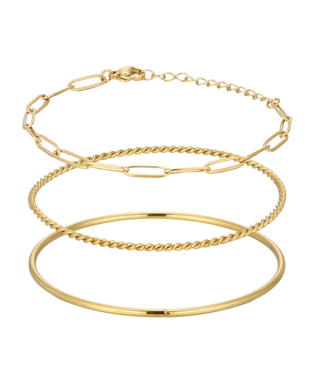 Click here for Adornia Tarnish Resistant Gold Set of 2 Bangles an... prices