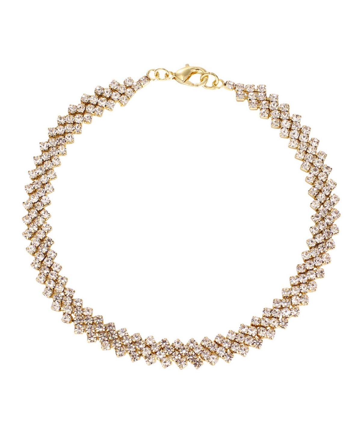 Click here for Adornia Gold Edgy Curb Crystal Chain Anklet - Gold prices