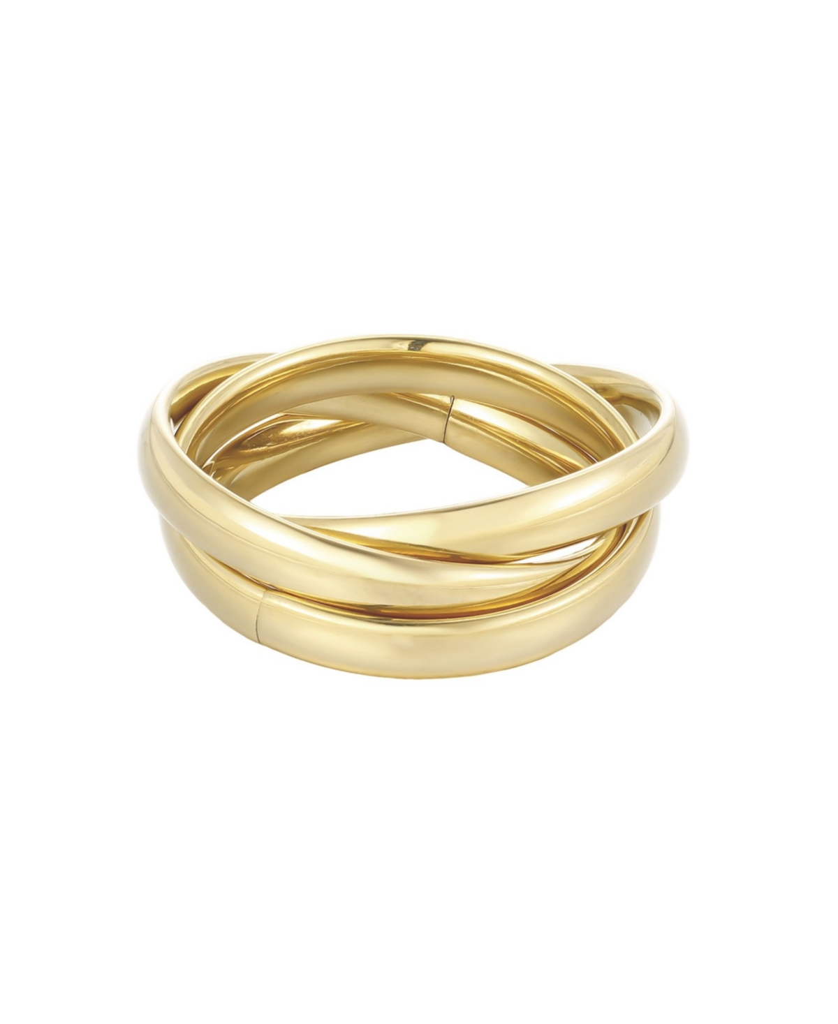 Click here for Adornia Tarnish Resistant Gold Rolling 3-Band Ring... prices