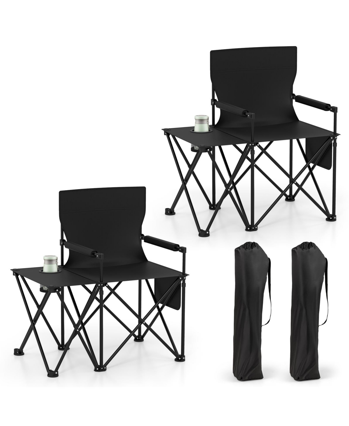 Click here for Gymax 2 Piece Oversized Camping Chair with Side Ta... prices