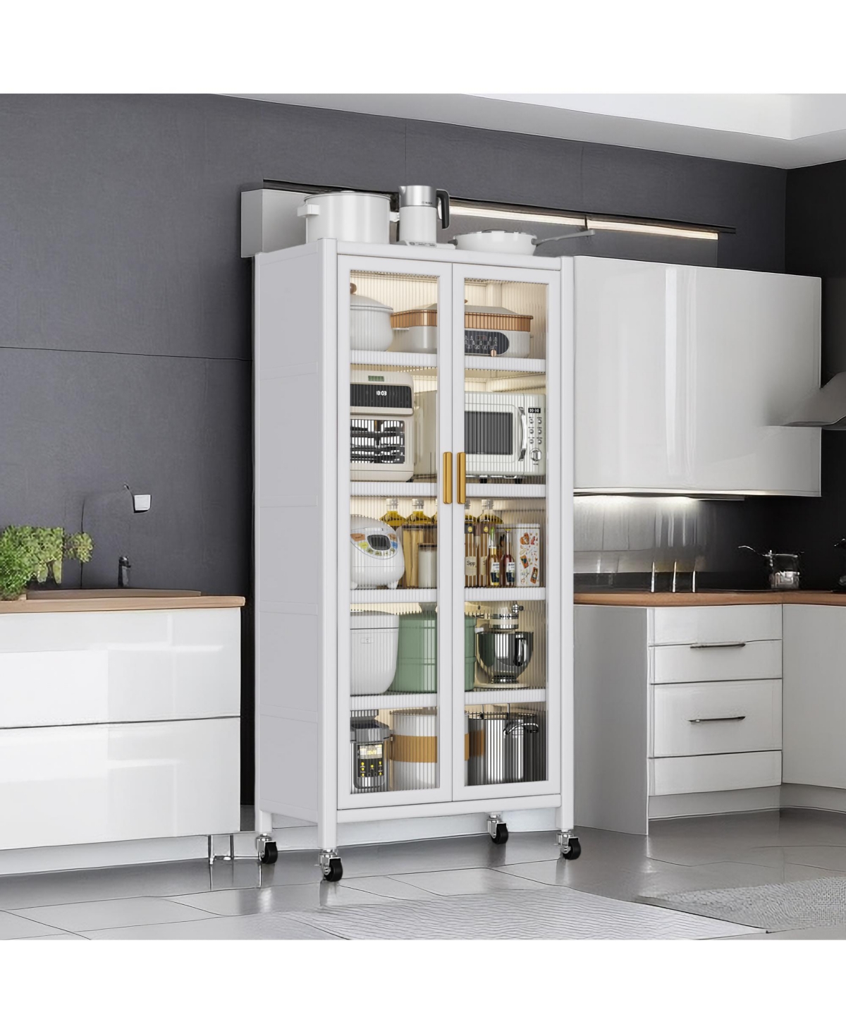 Click here for Flynama Floor Standing Multi-layer Kitchen Microwa... prices