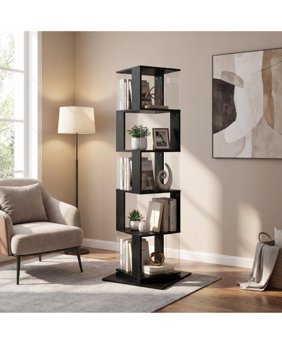 Click here for flynama 5-Tier 360 Degree Rotating Bookshelf with... prices
