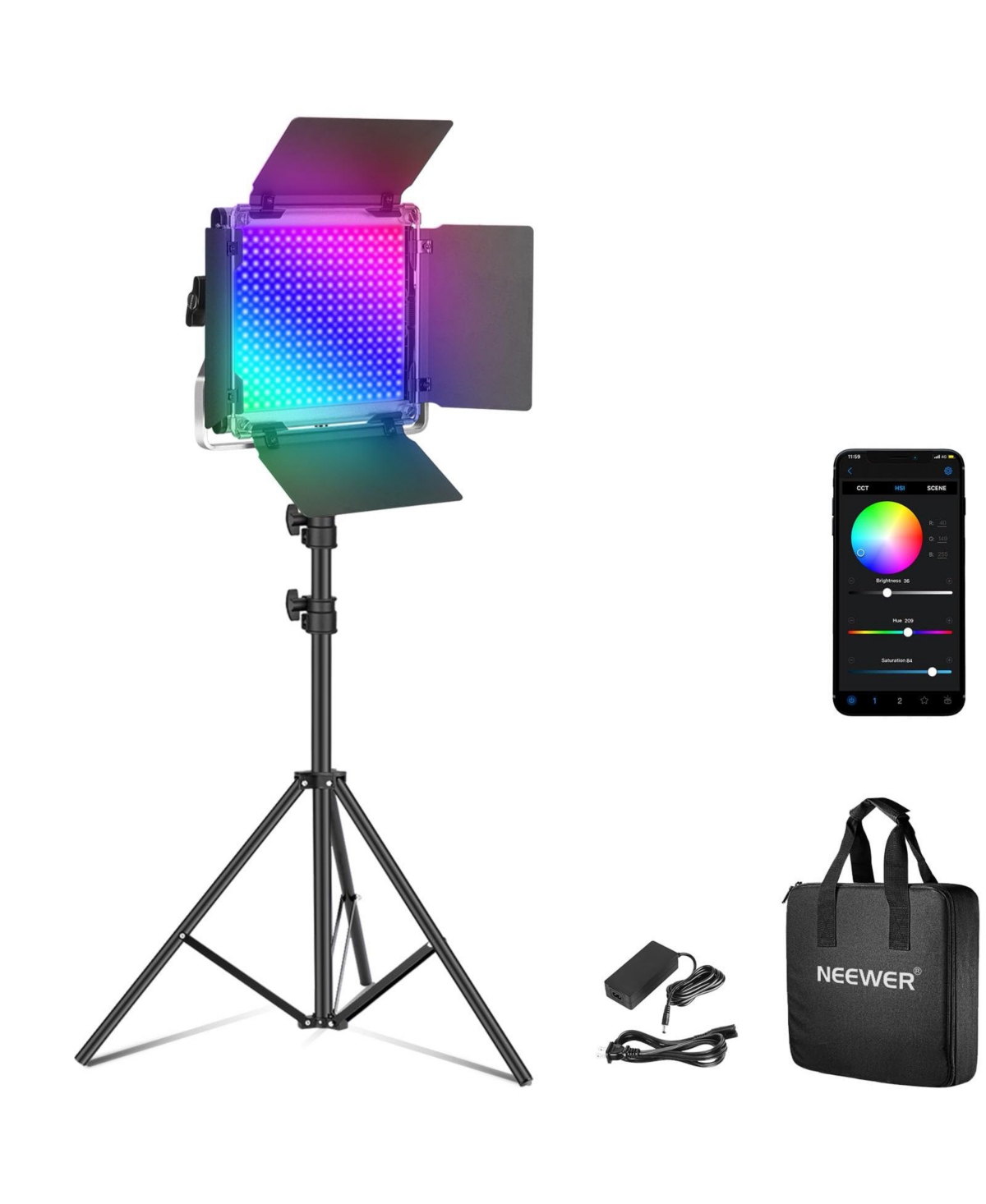 Click here for Neewer RGB660 Camera Tripod with 50W  5600K  CRI97 prices