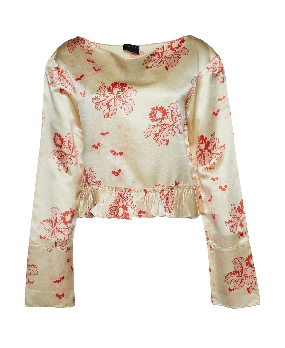 Click here for Pre-Owned Marni Womens Floral Print Silk Peplum Bl... prices