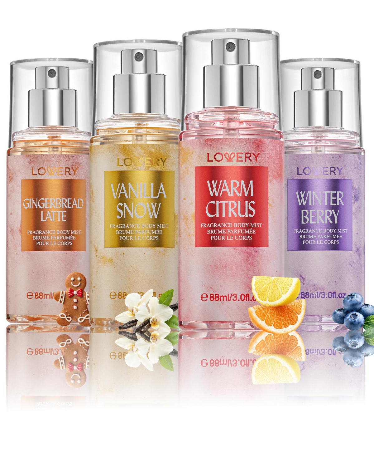 Click here for Lovery 4-Pc. Assorted Holiday Body Mist Fragrance... prices