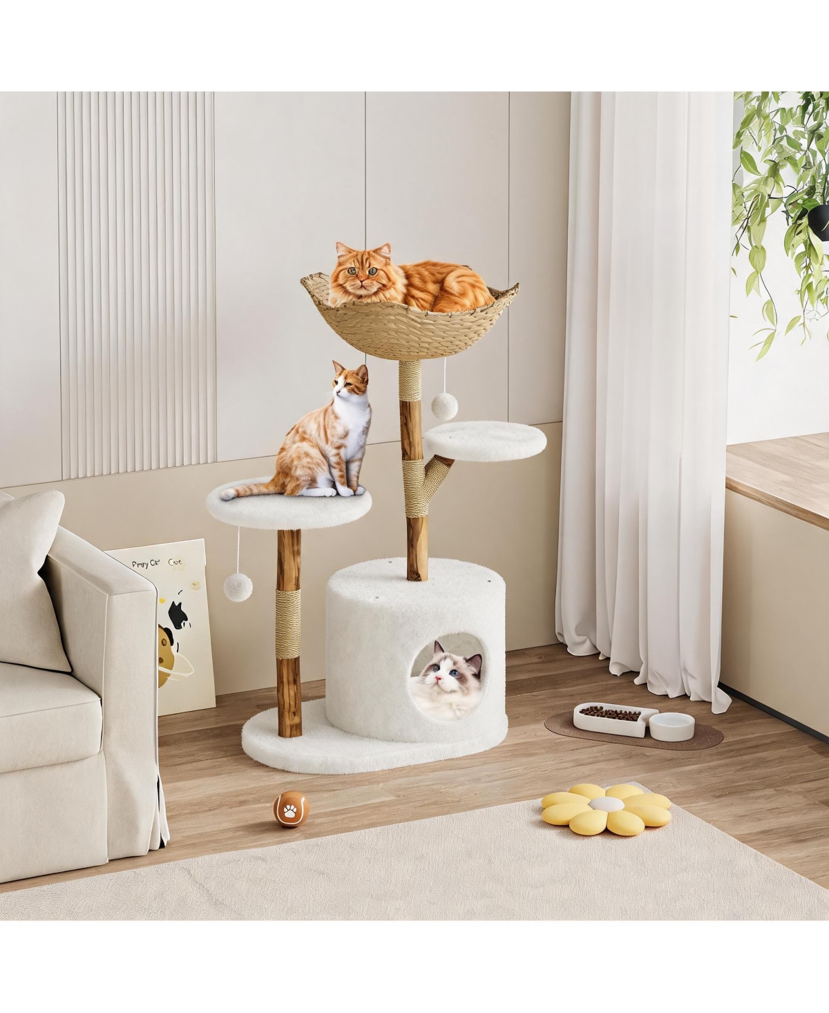 Click here for homfan 50 Multi-Level Wood Cat Tree for Large Cats... prices