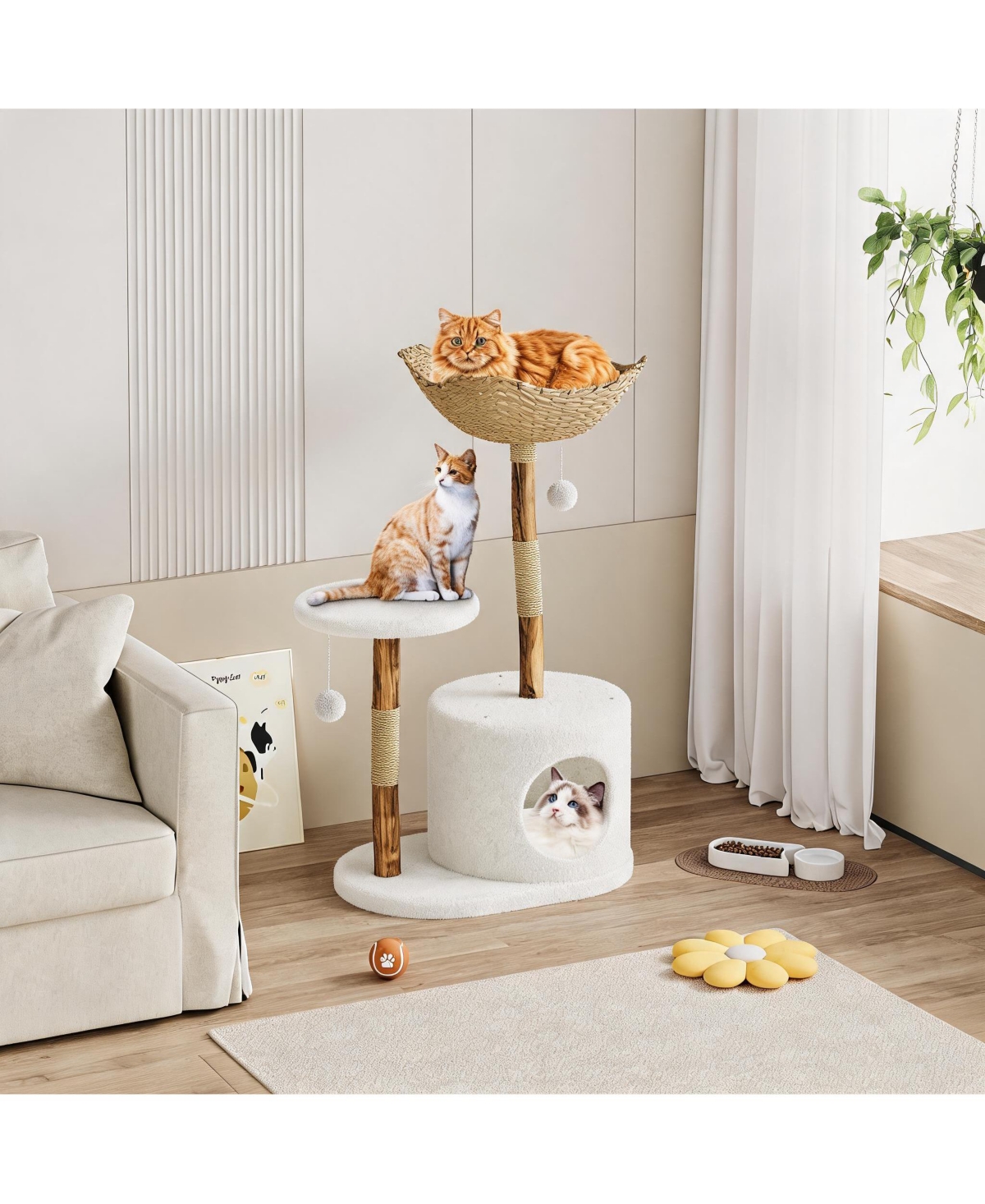 Click here for homfan 50 Multi-Level Wood Cat Tree for Large Cats... prices