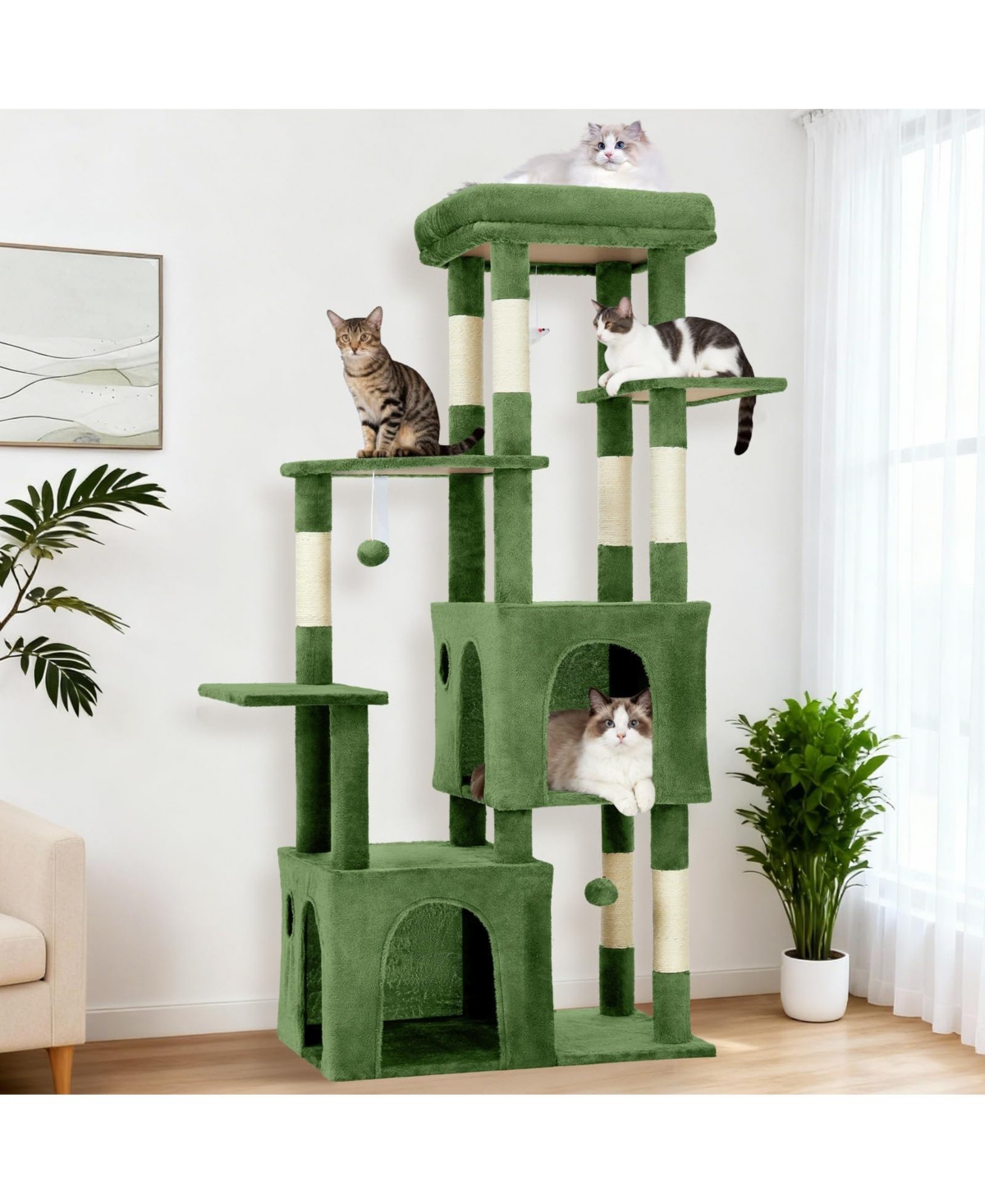Click here for homfan 61 Cat Tree for Large Cats  Heavy-Duty Towe... prices
