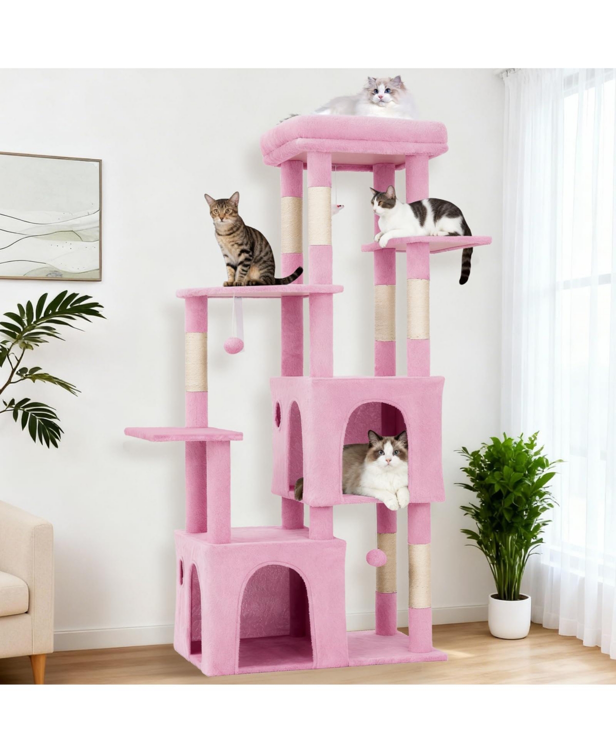 Click here for homfan 61 Cat Tree for Large Cats  Heavy-Duty Towe... prices