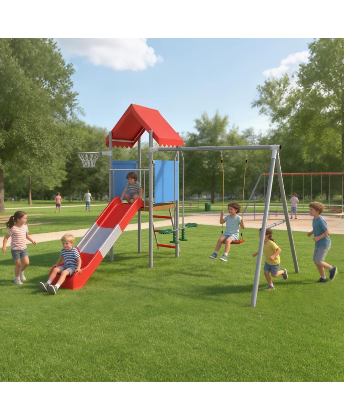 Click here for homfan 112 x 110 x 97 in Kids Outdoor Treehouse wi... prices