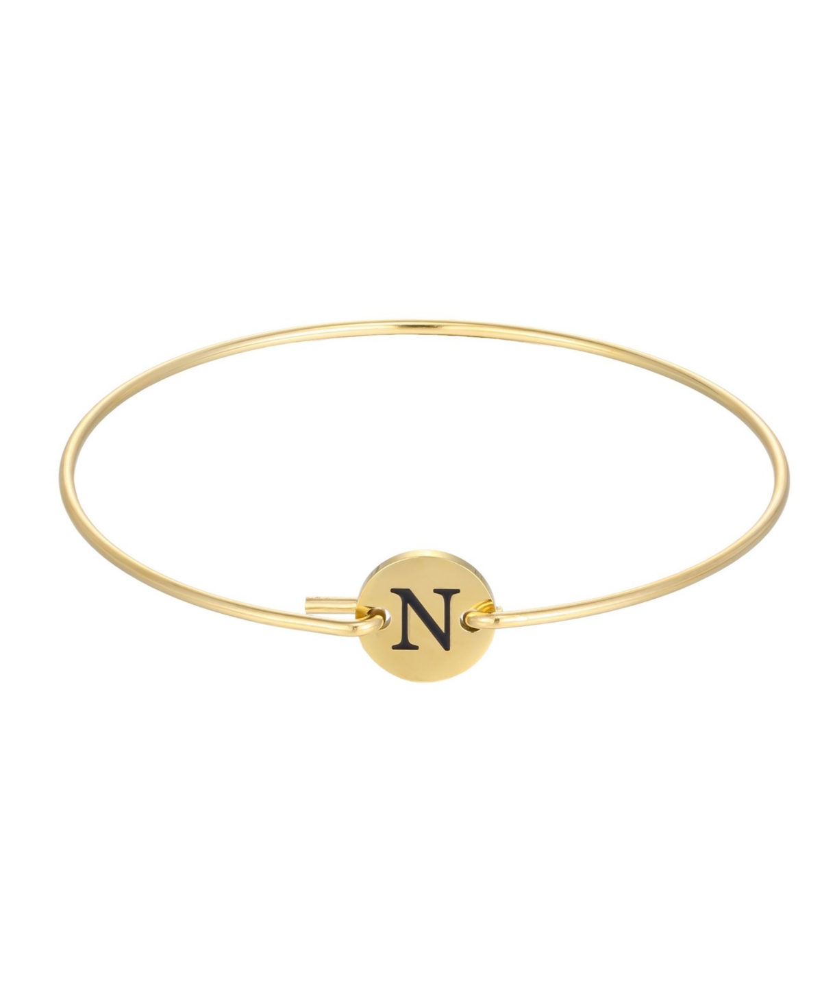 Click here for Adornia Tarnish Resistant Gold Engraved Initial Di... prices