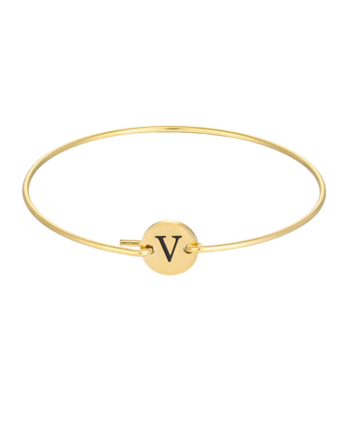 Click here for Adornia Tarnish Resistant Gold Engraved Initial Di... prices