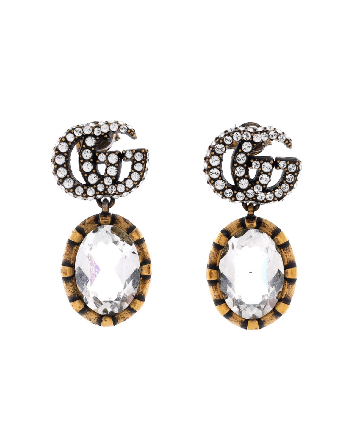 Click here for Pre-Owned Gucci Double G Round Drop Earrings - Cry... prices