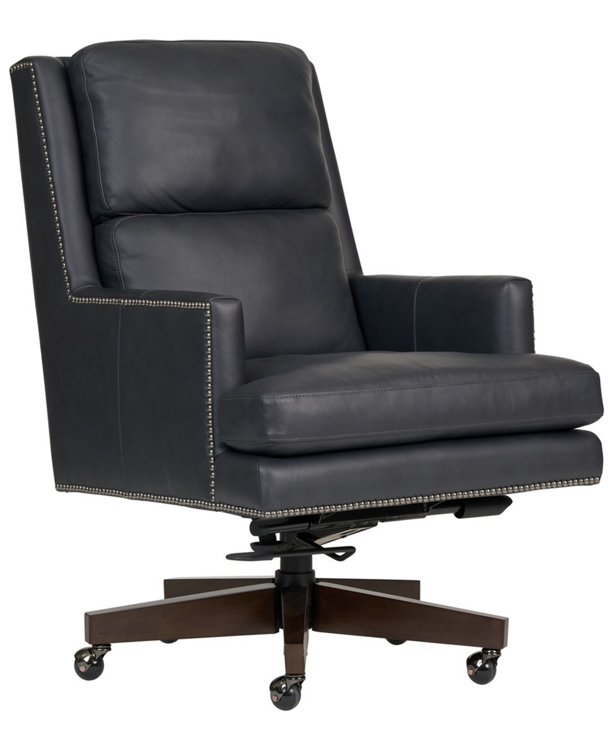 Click here for Edwin 42 Leather Five Star Base Desk Chair - Black prices