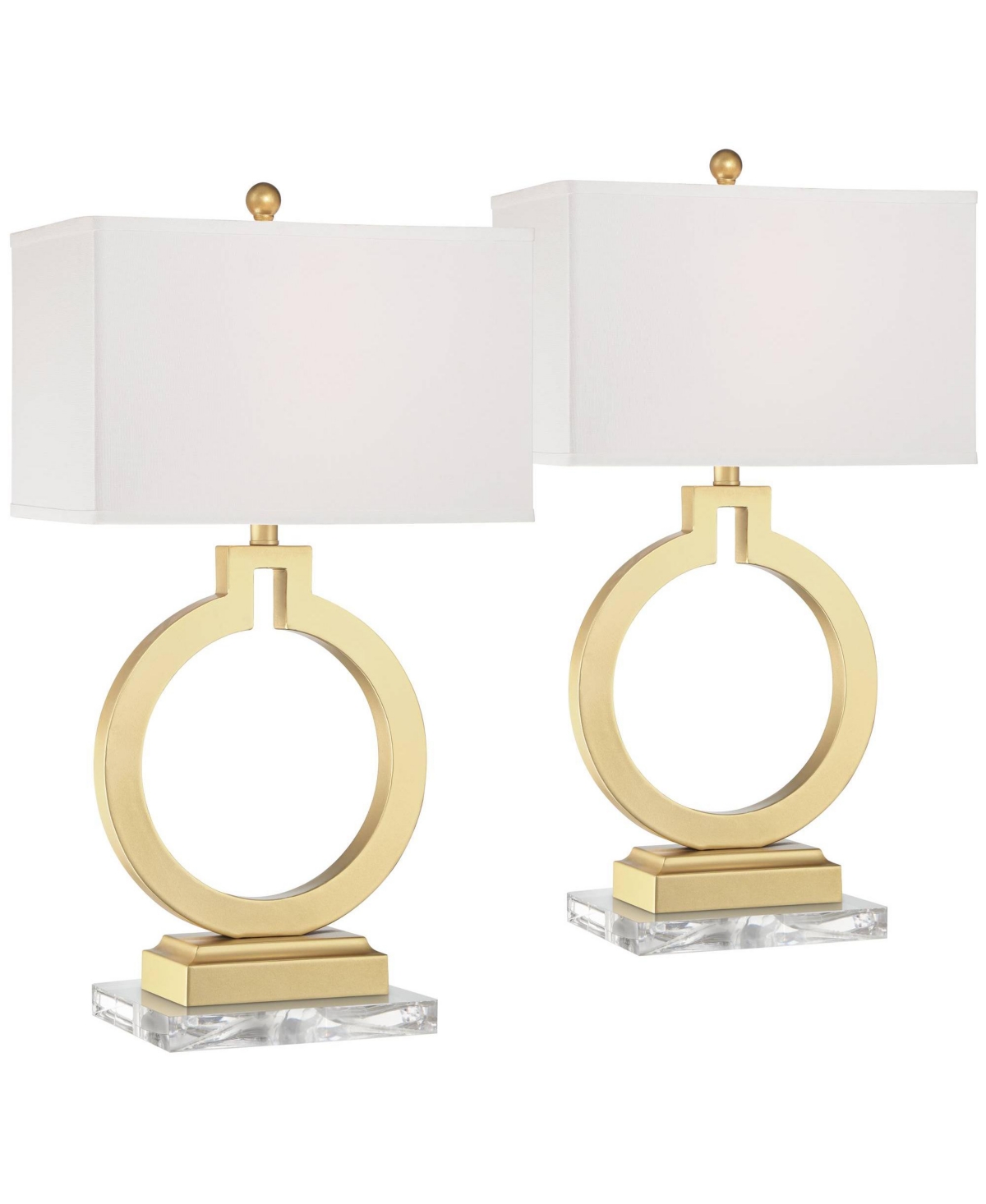 Click here for 360 Lighting Lauren Modern Table Lamps Set of 2 wi... prices