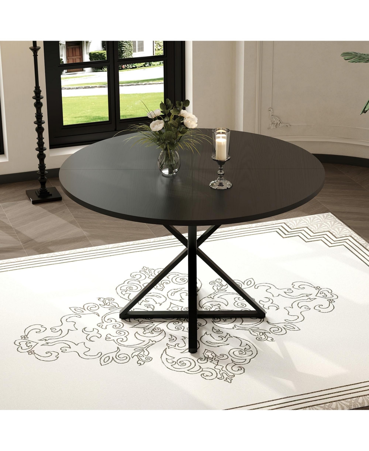 Click here for homfan 47 Round Dining Table for 4-6  Pedestal Bas... prices