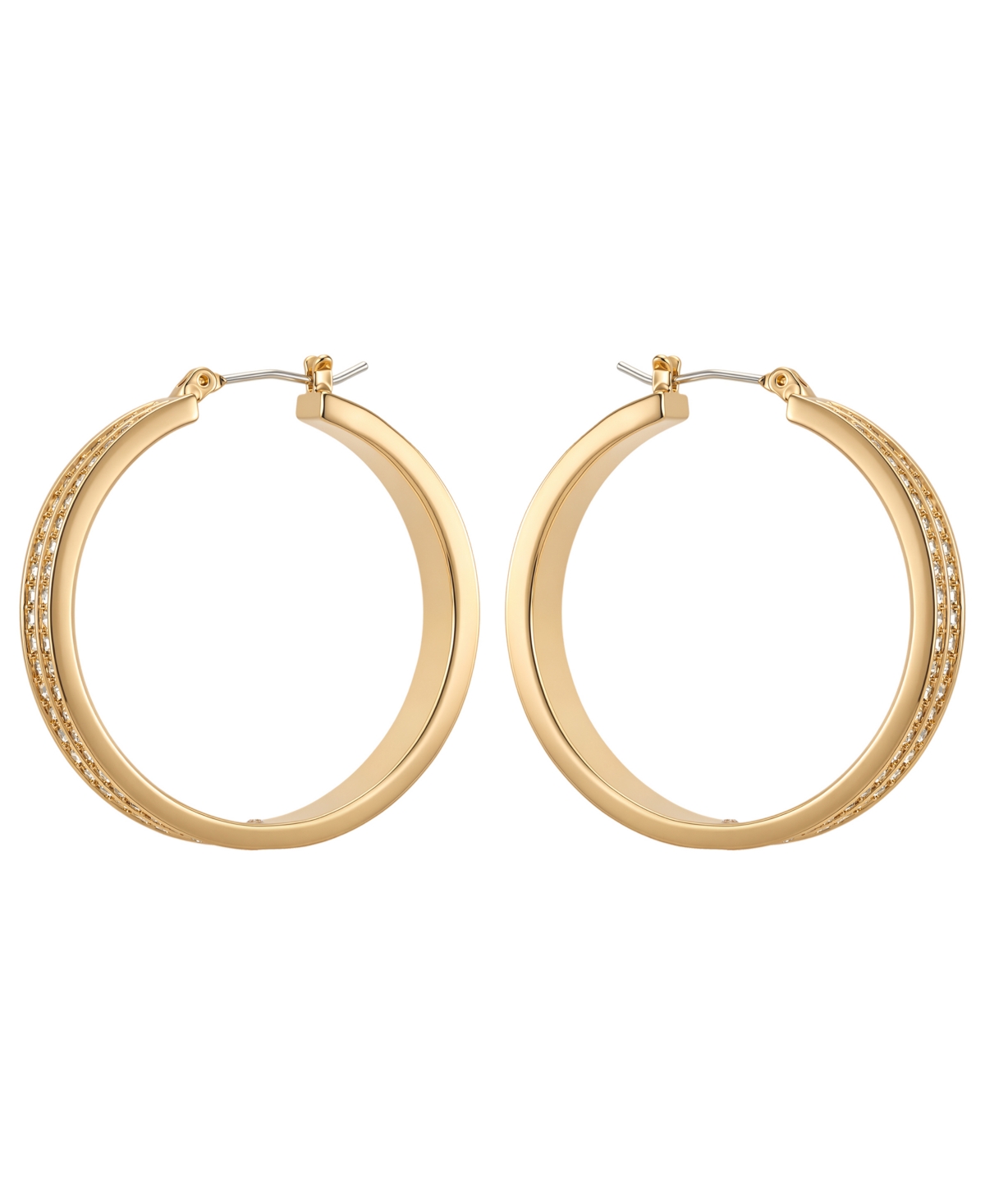 Click here for Guess Gold-Tone Crystal Stone Hoop Earrings - Gold prices