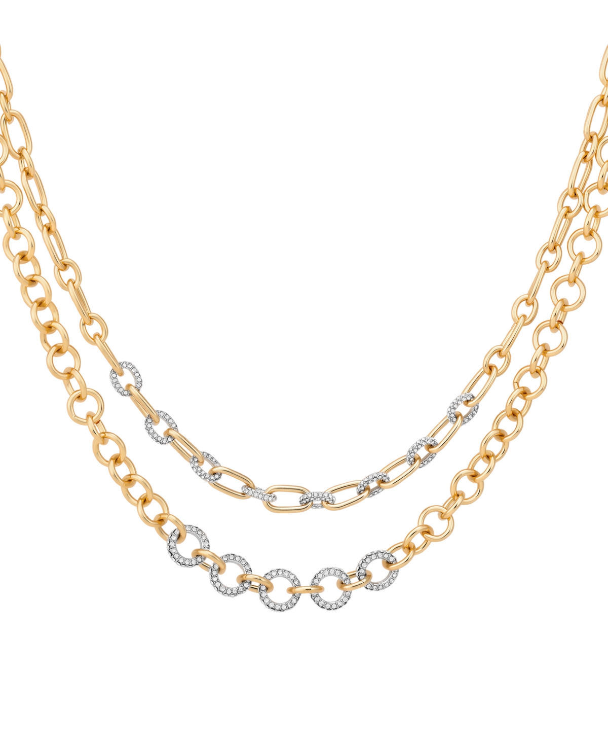 Click here for Guess Gold-Tone Crystal Stone Toggle Necklace - Go... prices