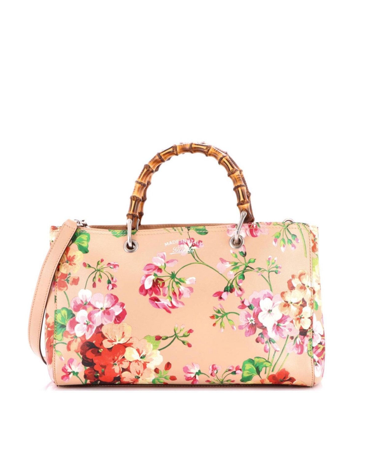 Click here for Pre-Owned Gucci Medium Bamboo Shopper Tote Blooms... prices