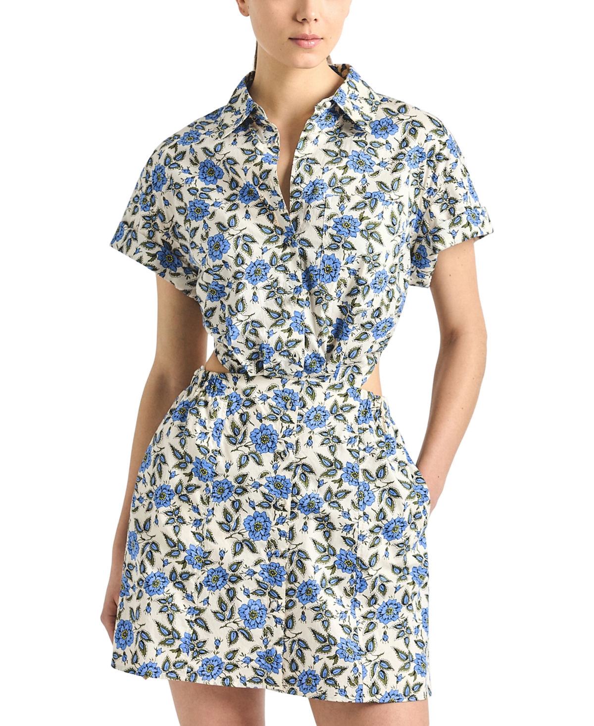 Click here for Derek Lam 10 Crosby Womens Alba Printed Cotton Ope... prices